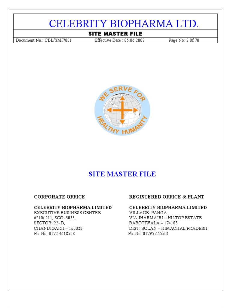 Site Master File | PDF | Verification And Validation | Quality Assurance