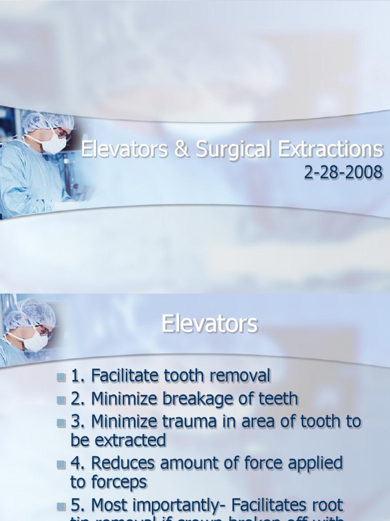 Elevators & Surgical Extractions | PDF