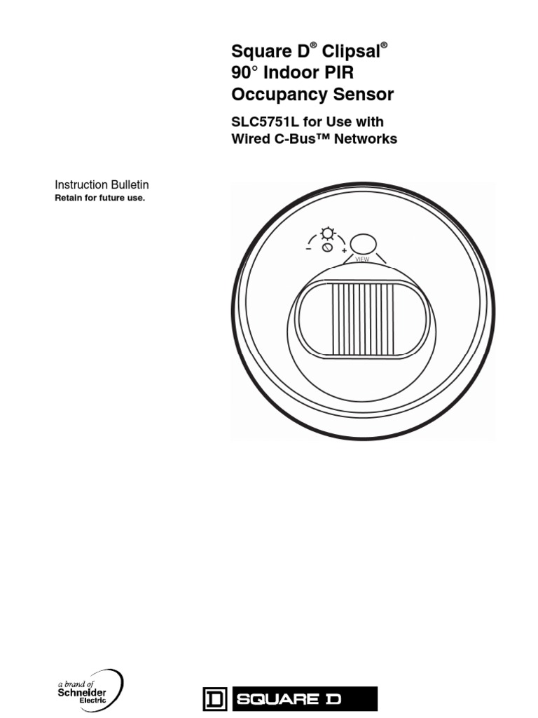 Square D Clipsal 90° Indoor PIR Occupancy Sensor: SLC5751L For Use With ...