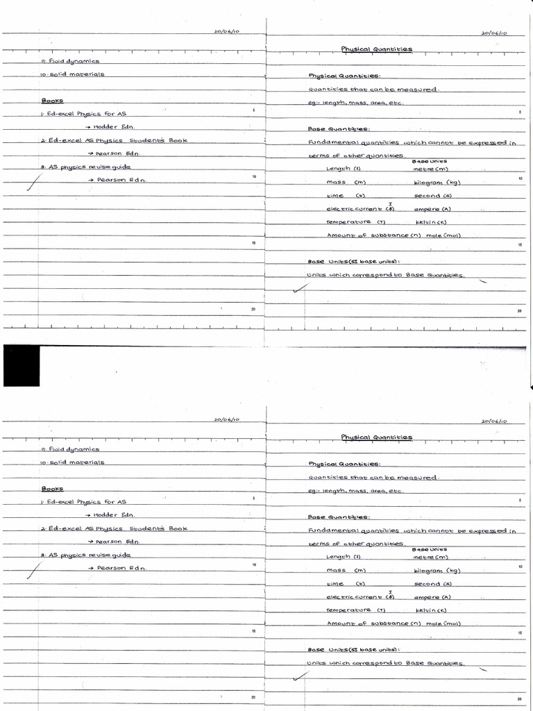 Physics Unit 1 - Notes | PDF