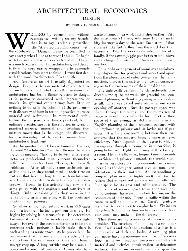 Architectural Economics: Design | PDF | Nature | Business