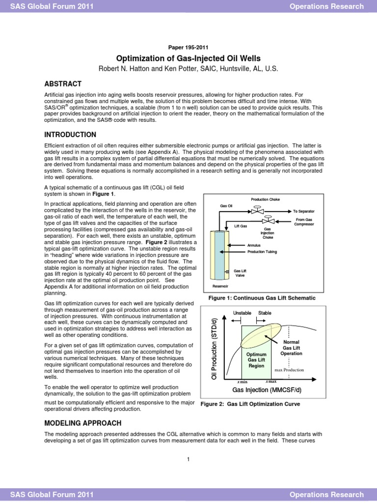 Optimization of Gas-Injected Oil Wells | PDF | Petroleum Reservoir | Gases