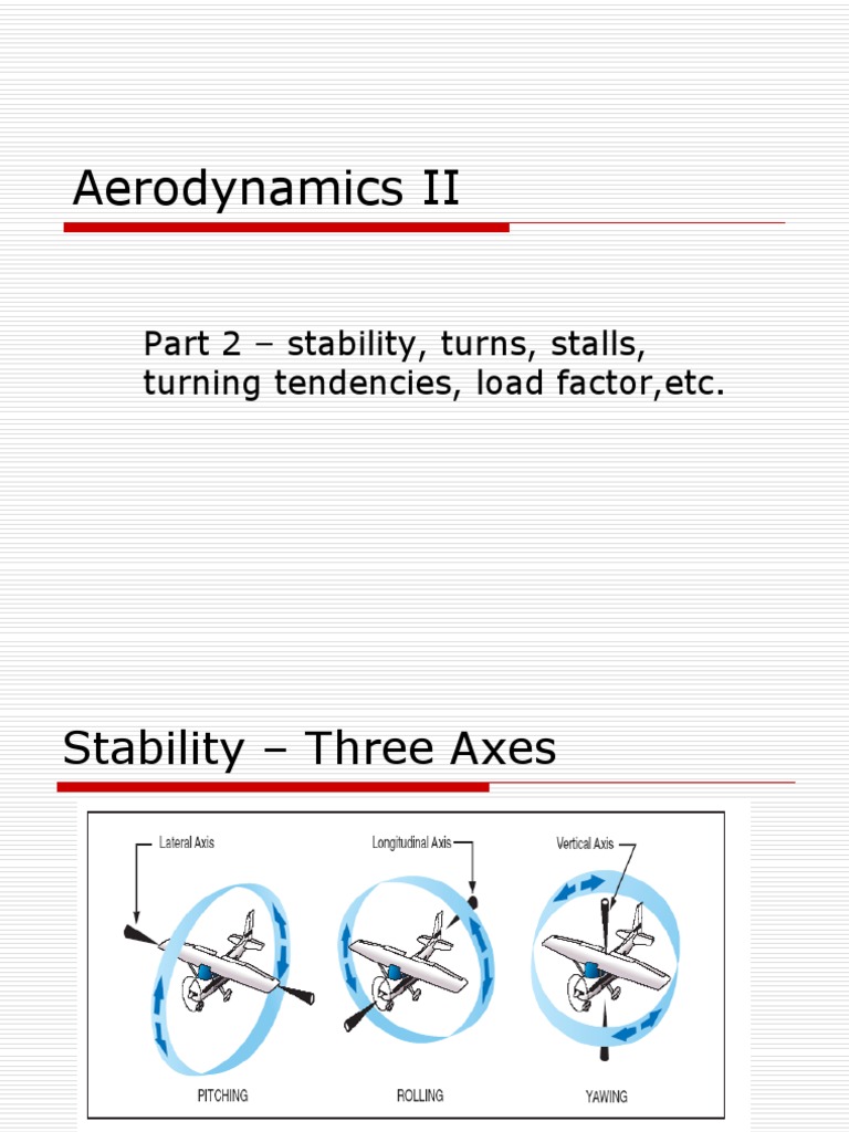 Aerodynamics II: Stability, Turns, Stalls, Turning Tendencies, Load ...