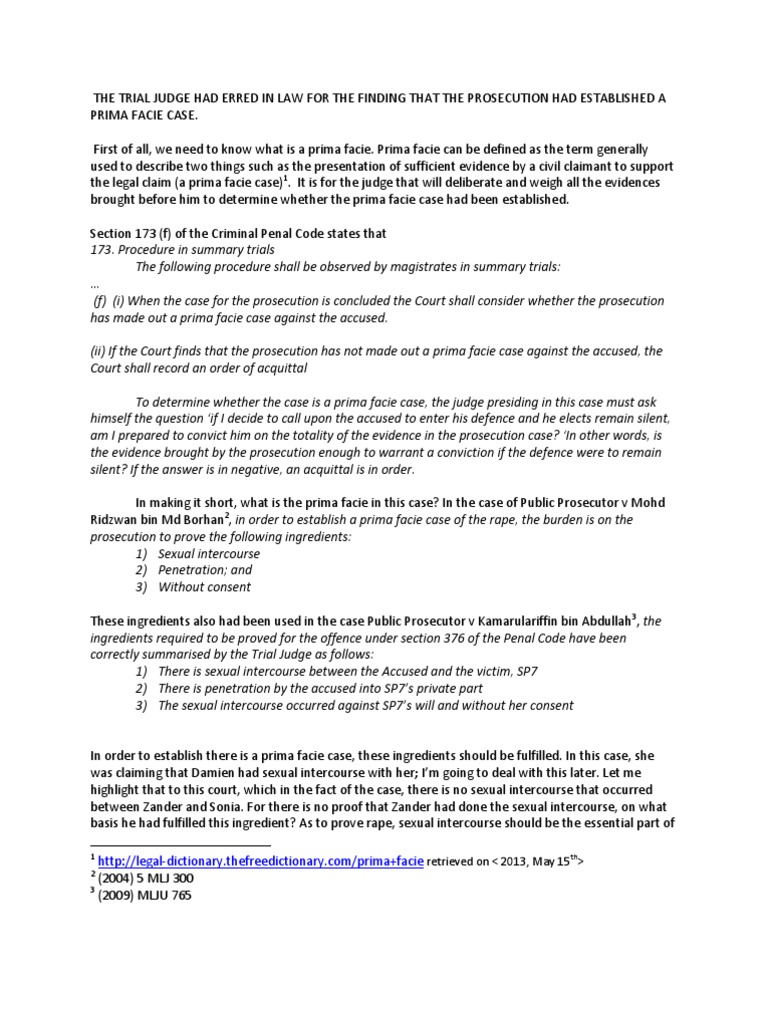 Written Submission | Prosecutor | Prima Facie | Free 30-day Trial | Scribd