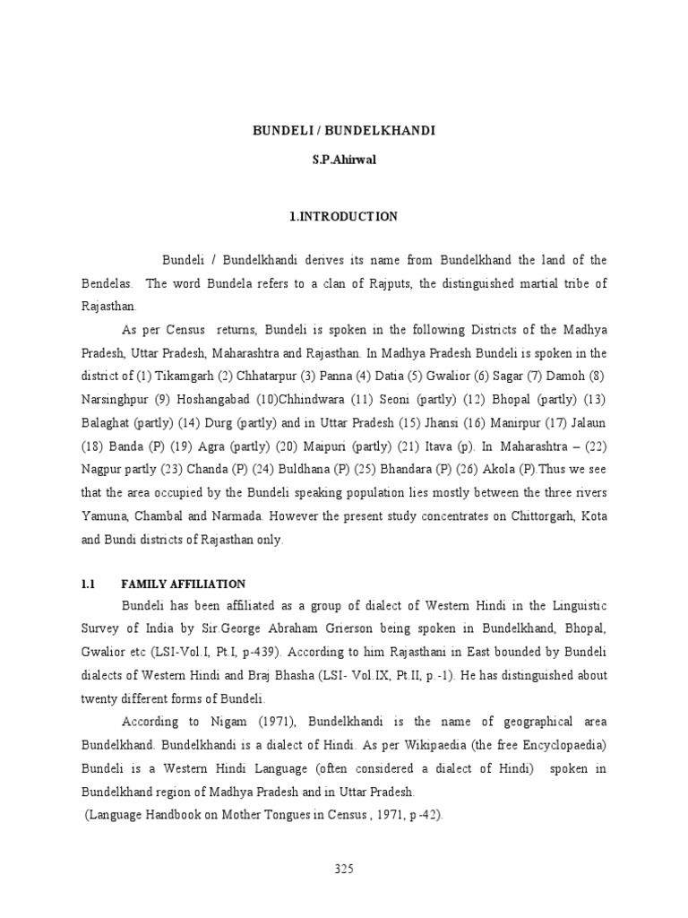 Bundeli Bundelkhandi | PDF | Grammatical Gender | Syllable
