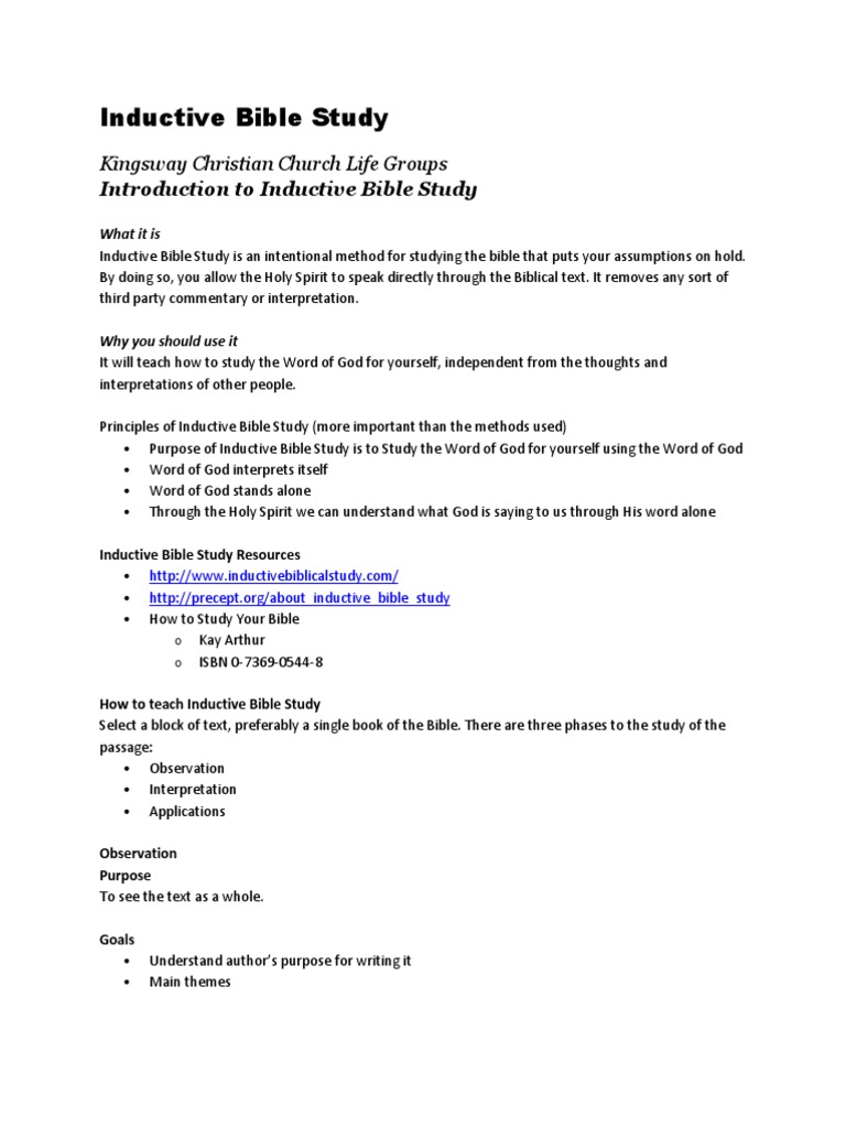 Inductive Bible Study - Overview | Bible Study (Christian) | Bible