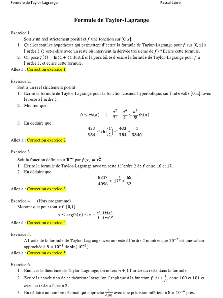 Formule de Taylor-Lagrange | PDF | Racine carrée | Nombre réel