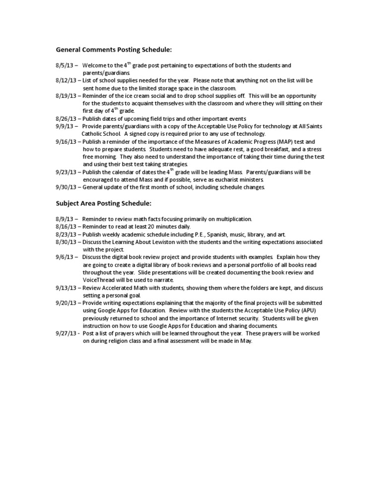 General Comments Posting Schedule | PDF | Libraries | Google