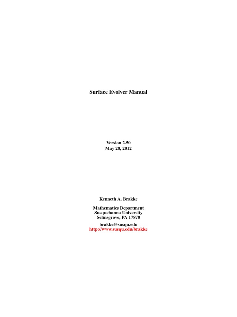 Surface Evolver Manual250 (Brakke) | Directory (Computing) | File Format