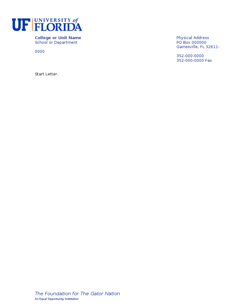 UF Letterhead | PDF