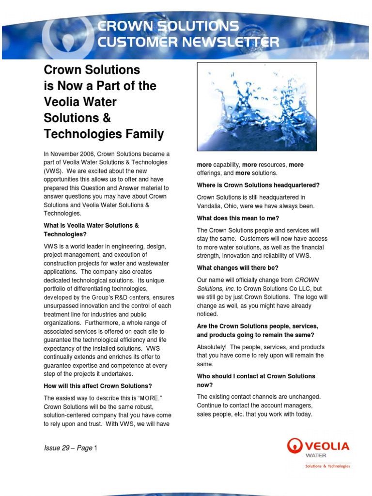 21862, Issue 29 Crown Solutions Is Now A | PDF | Water | Wastewater