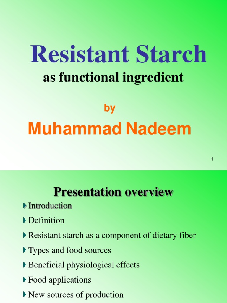 Types and Benefits of Resistant Starch | PDF | Dietary Fiber | Diet ...
