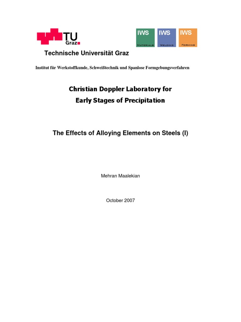 The Effects of Alloying Elements On Steels | PDF | Steel | Alloy