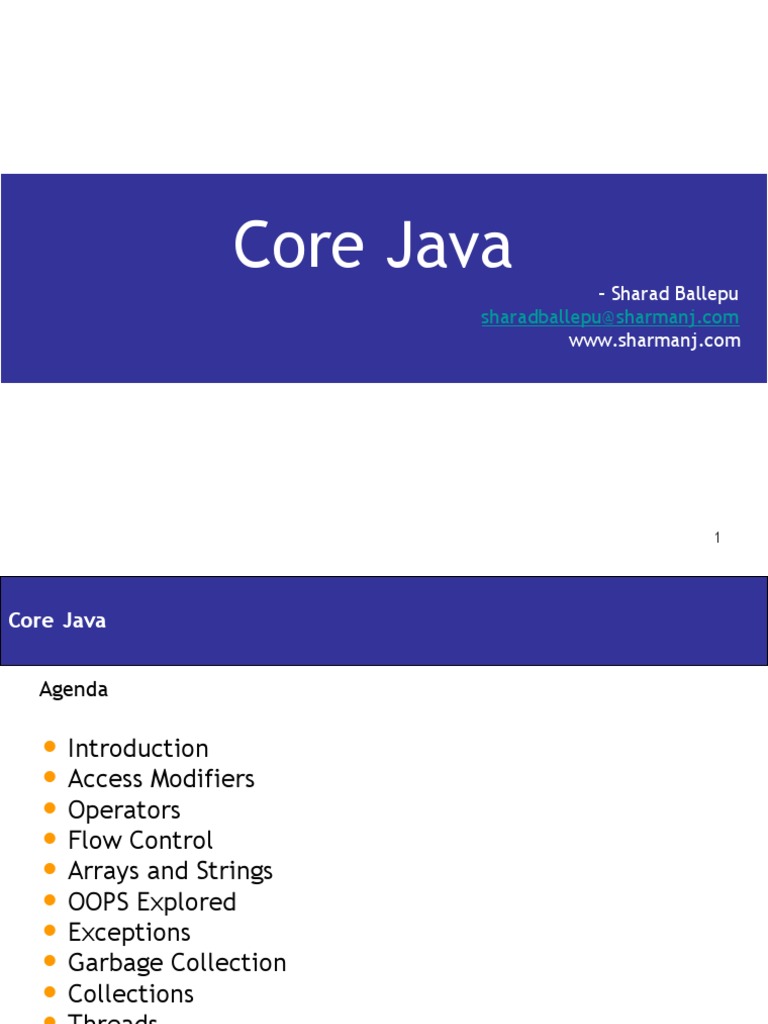 Core Java Pdf Java Programming Language Class Computer Programming