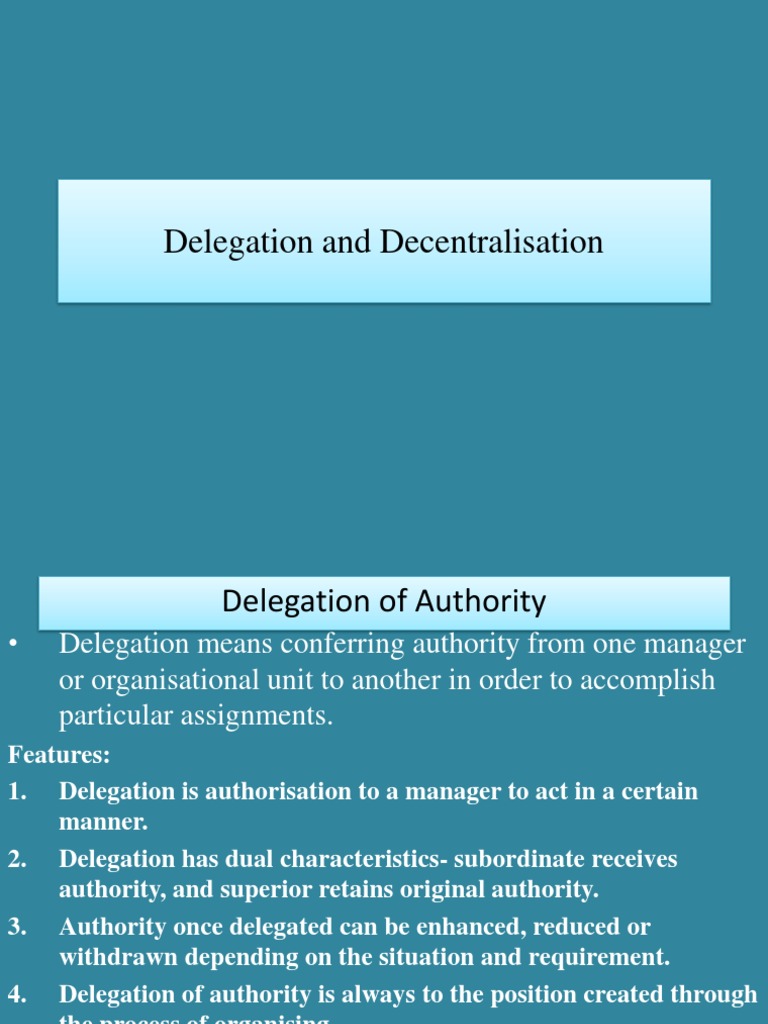 Delegation and Decentralisation | PDF | Decentralization | Decision Making