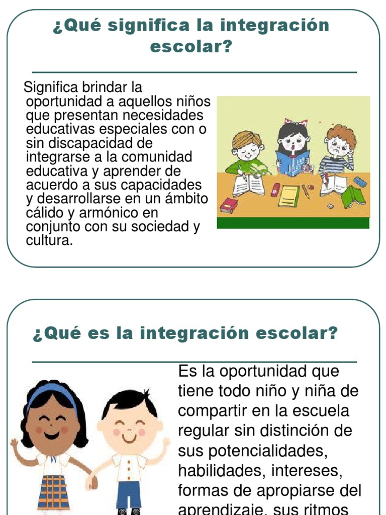 Significado de la Integración Escolar | PDF | Invalidez | Aprendizaje
