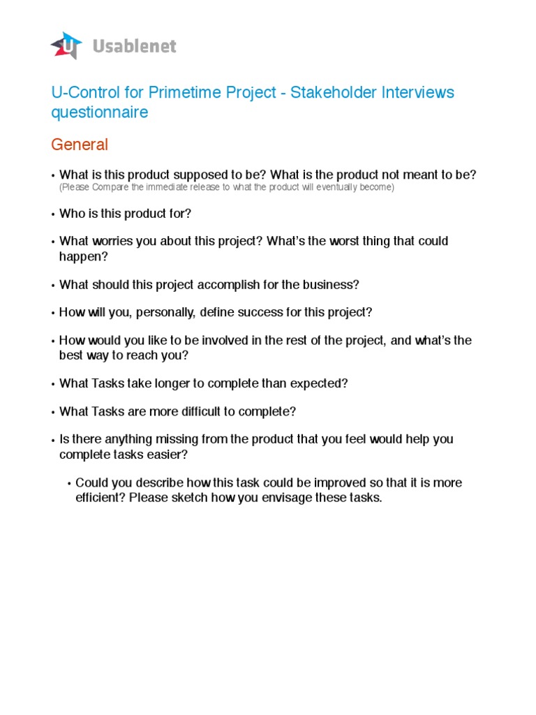 Stakeholder Interview Guide | PDF