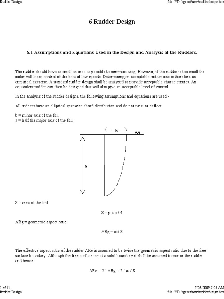 Rudder Design | PDF | Aerodynamics | Classical Mechanics