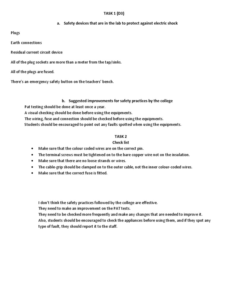Lab Electric Shock Safety Measures | PDF