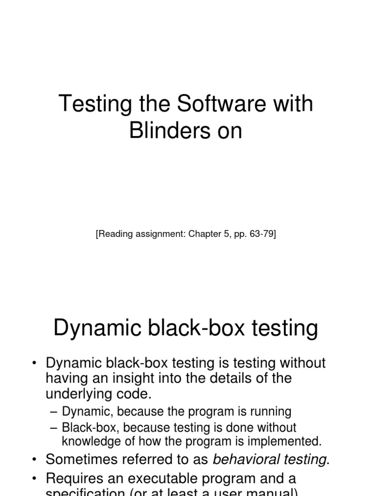 Chapter5 Testing The Software With Blinders On | PDF | Software Testing ...