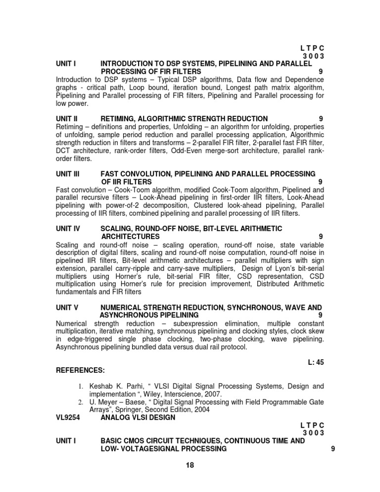 Vlsi Signal Processing | PDF | Parallel Computing | Digital Signal Processing