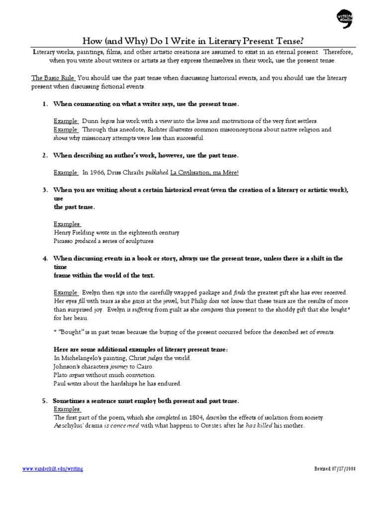 Literary Present Tense | PDF