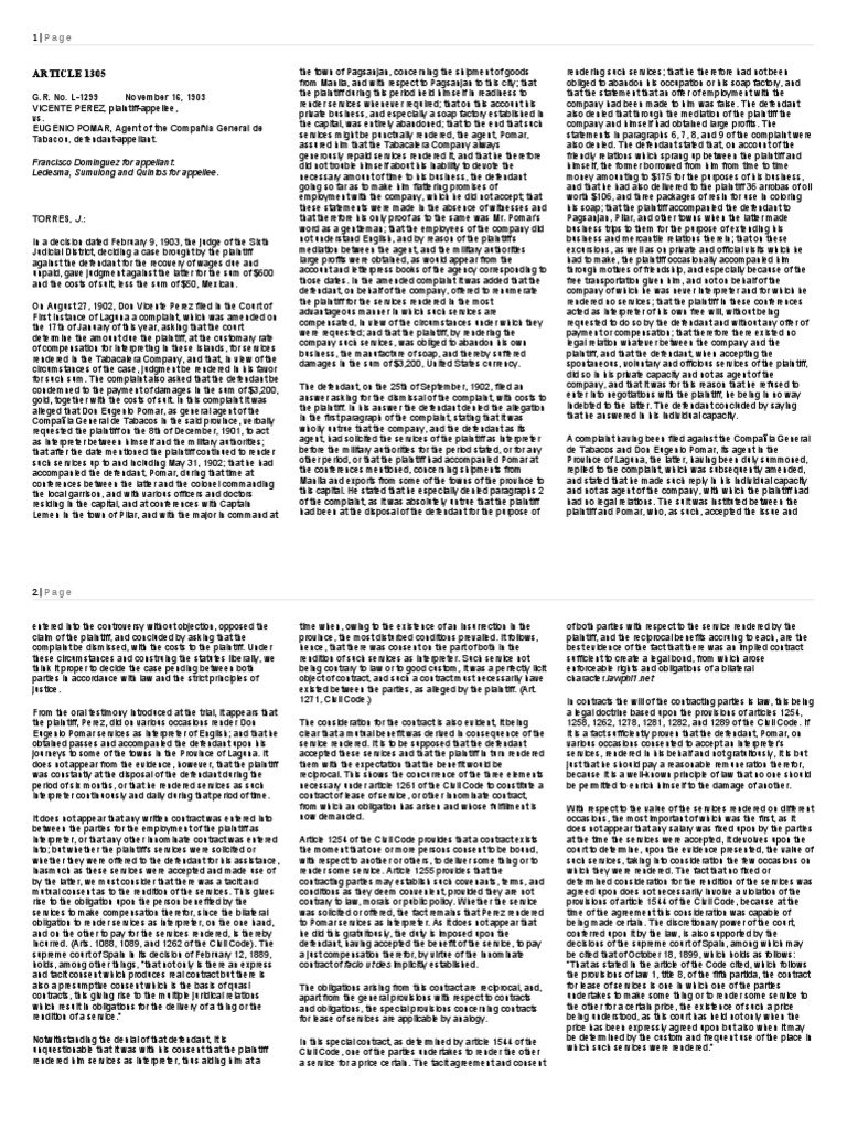Article 1305-1306 Cases | PDF | Social Science | Law