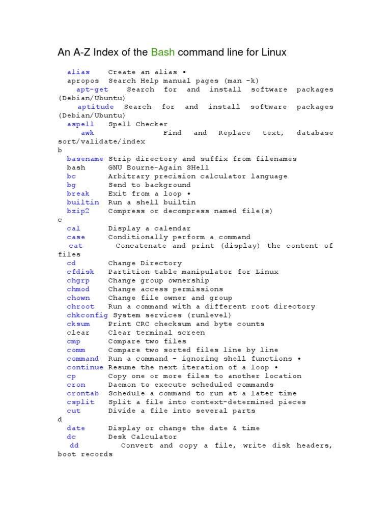 Linux (Comenzi Pe Alfabet) | PDF | Computer File | File System