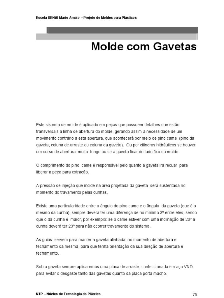 Sistema de Molde com Gaveta e Pino Came | PDF | Casa e Jardim ...