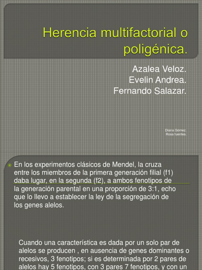 Herencia Multifactorial o Poligénica | PDF | Dominancia (Genética ...