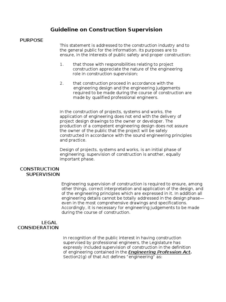 Professional Engineers in Construction Supervision | PDF | Engineering ...