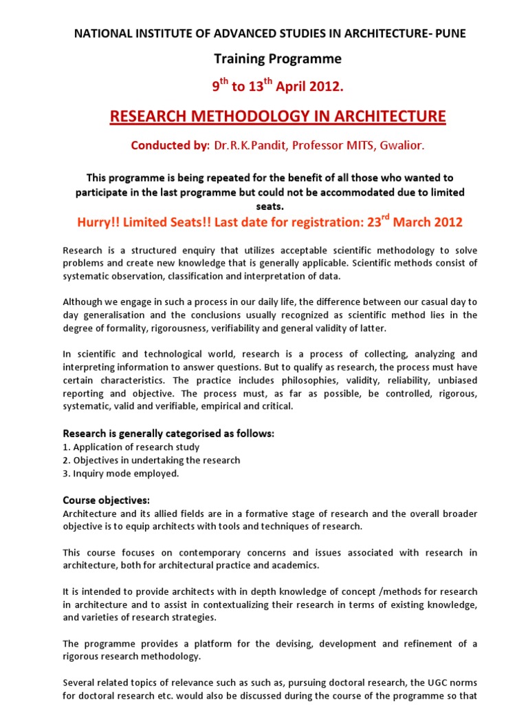 Research Methodology in Architecture | Scientific Method | Science And ...