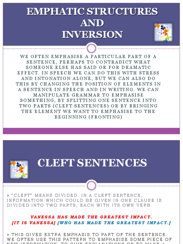 Emphatic Struct and Inversion | PDF | Adverb | Sentence (Linguistics)