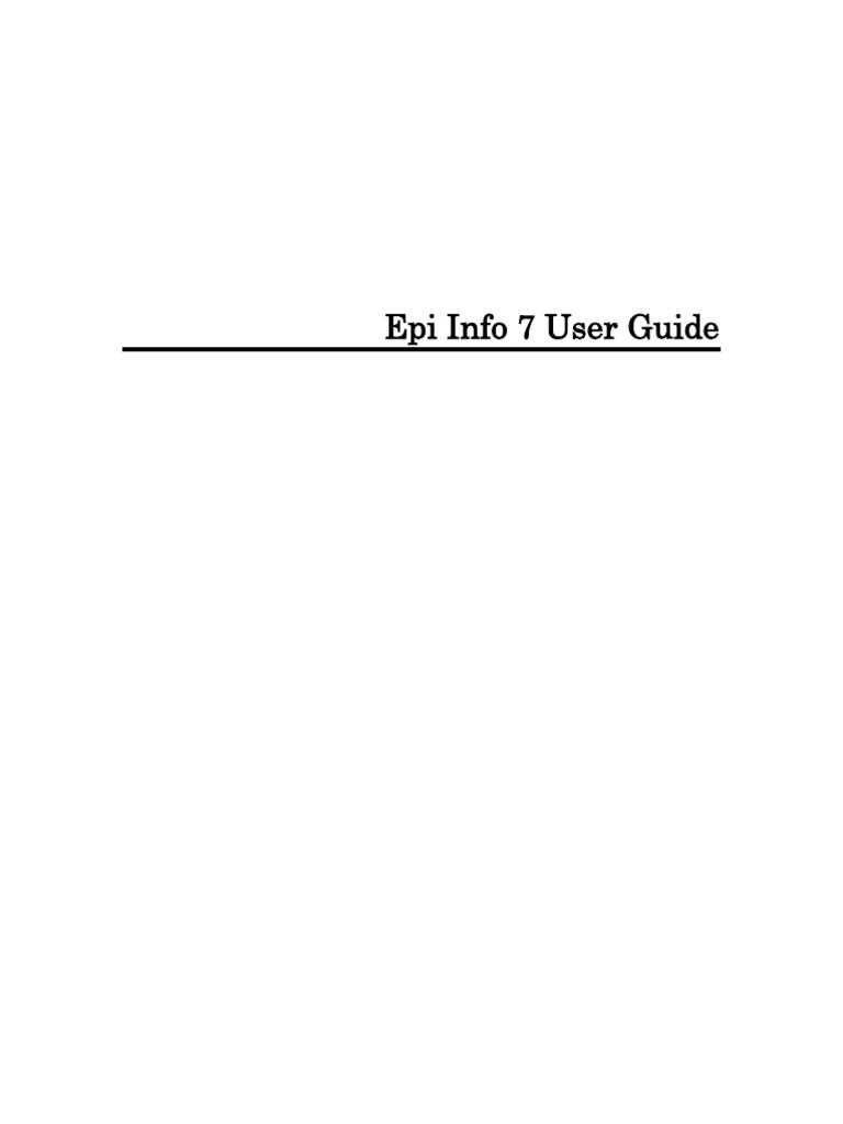 Epi Info 7 User Guide-V1.0 Cleared | PDF | Bracket | File Format