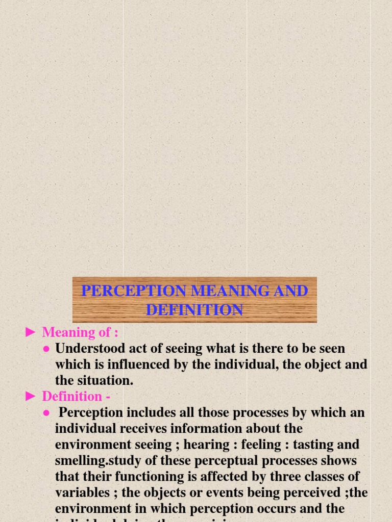 Perception & Attribution | PDF | Perception | Attention