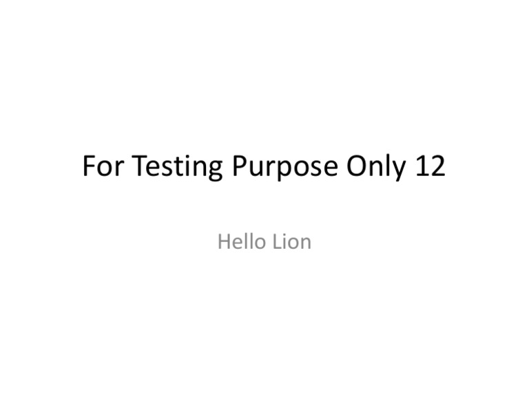 Testing Document for Lion | PDF