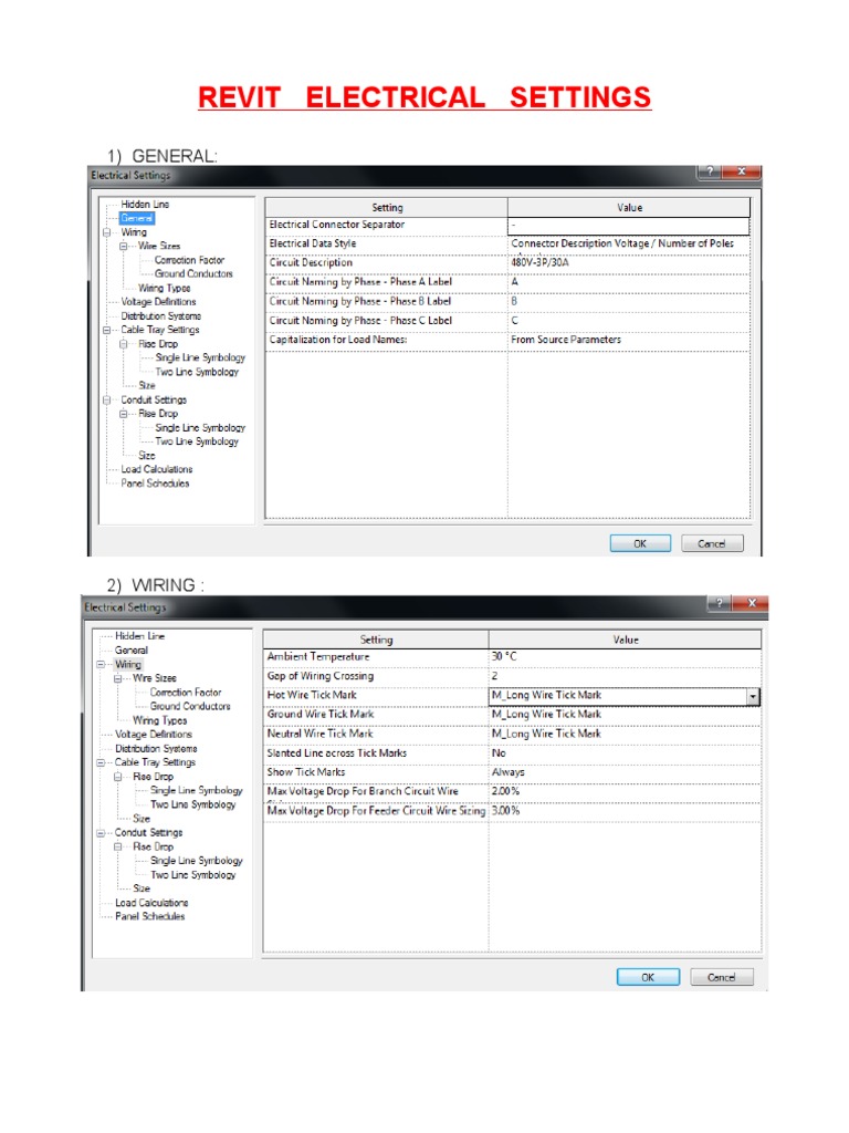 Revit Electrical Settings Guide | PDF