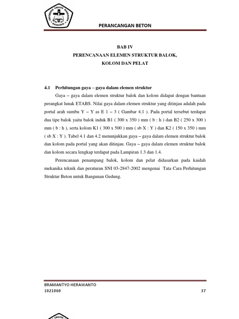 Bab IV Balok+Kolom | PDF