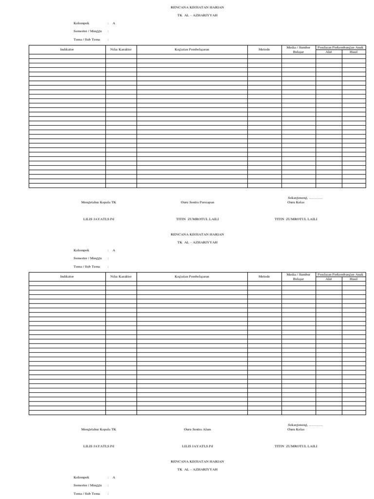 RKH Sentra PG & TK | PDF