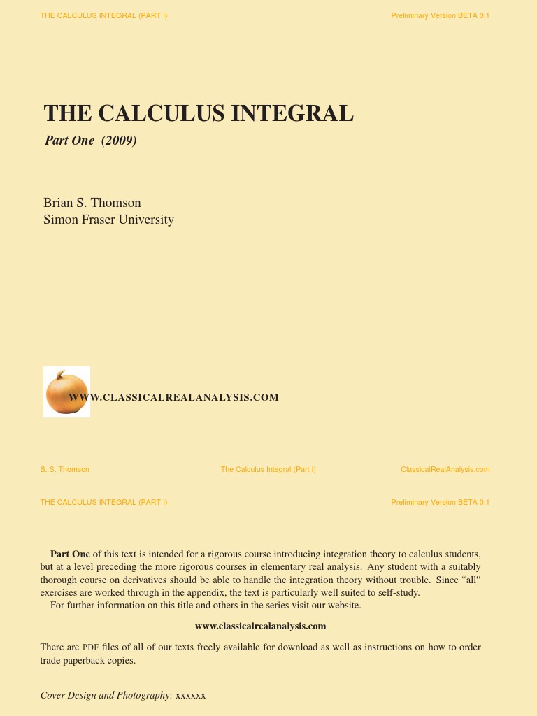 Calculus Book | PDF | Lebesgue Integration | Integral