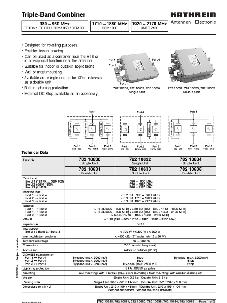 Triple Band Combiner | PDF