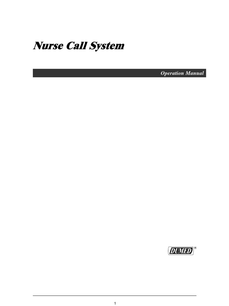 Commax Nurse Call System | Download Free PDF | Switch | Electrical ...