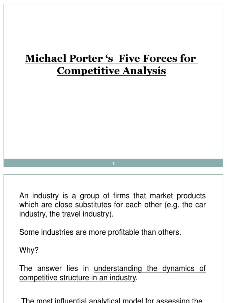 Michael Porter's Five Forces Explained | PDF | Profit (Economics ...