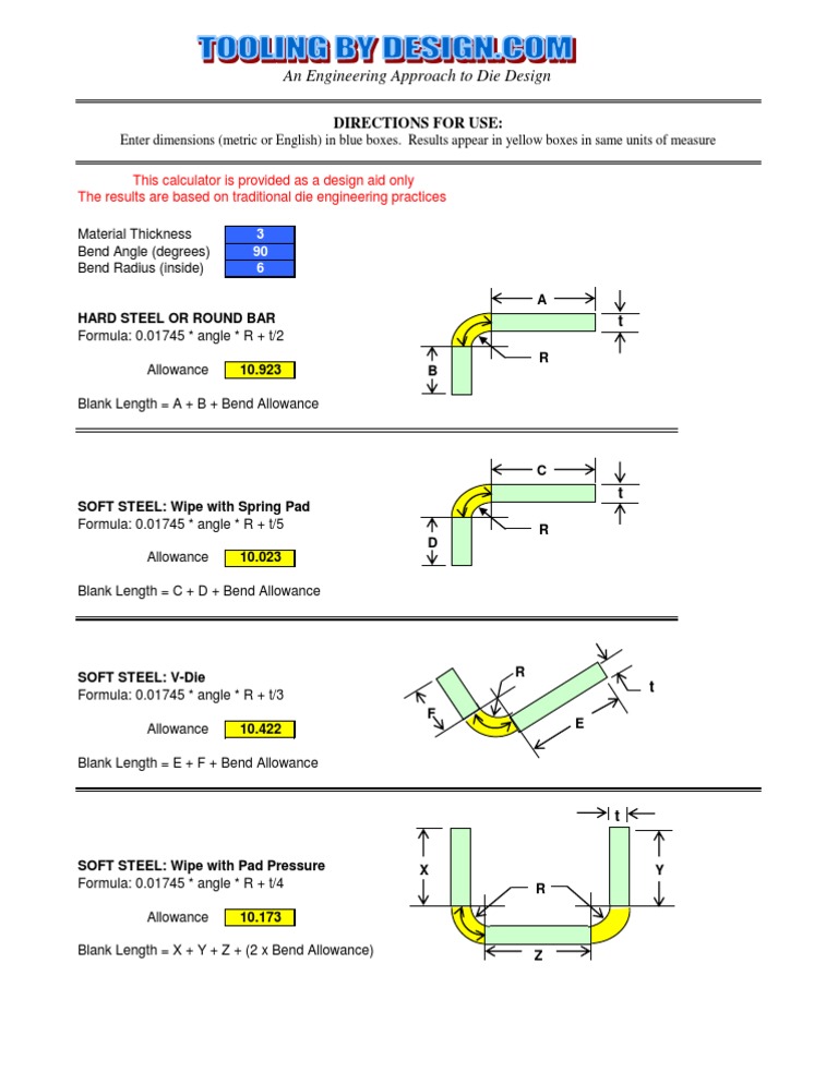 Bend Allowance Calculator | PDF | Mechanical Engineering | Nature