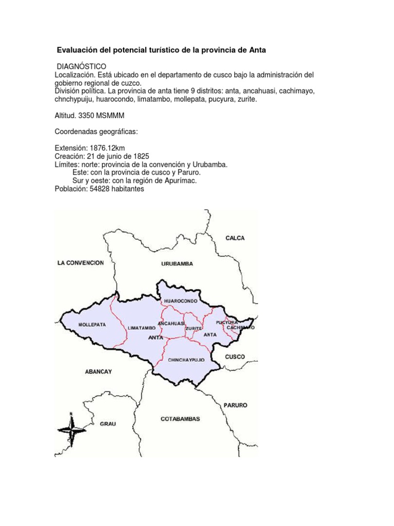 Evaluación Del Potencial Turístico de La Provincia de Anta | PDF ...