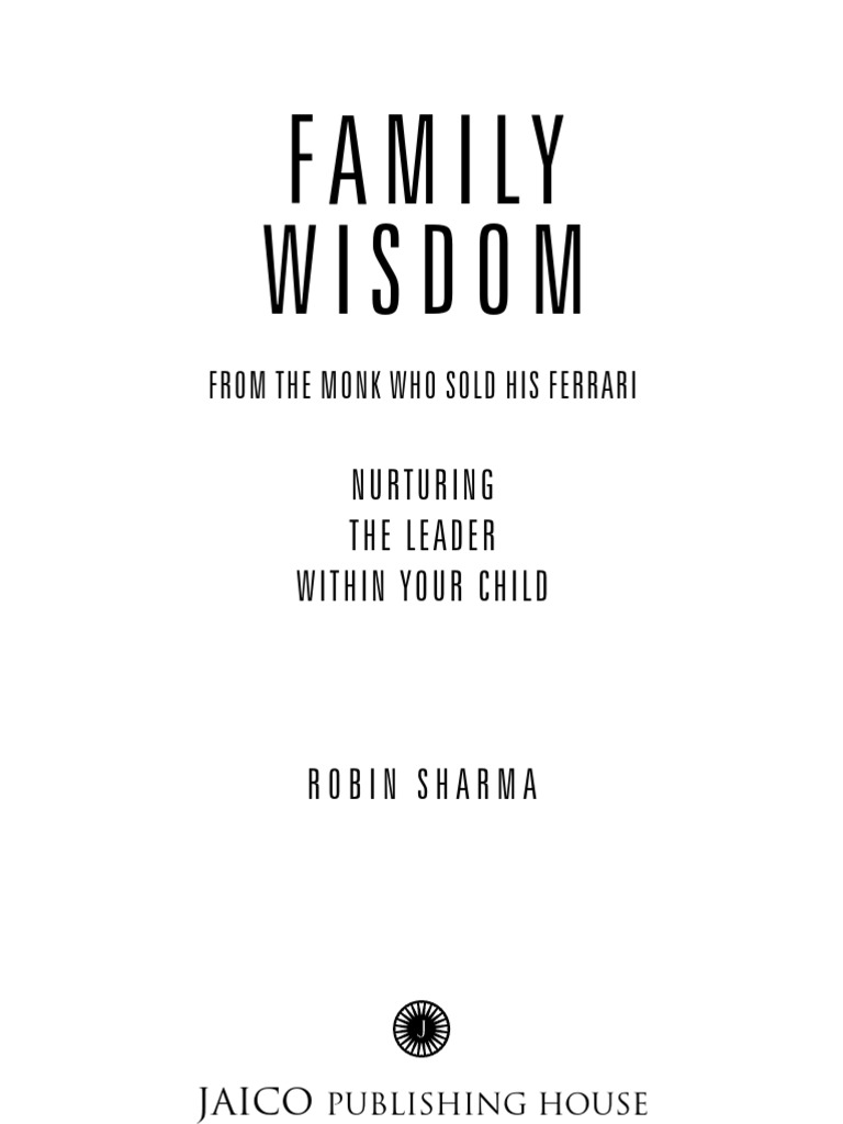 Robin Sharma Family Wisdom | PDF | Wellness