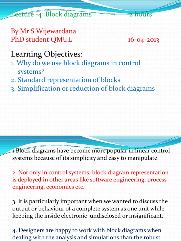 Block Diagrams Control Systems | PDF | Detector (Radio) | Feedback