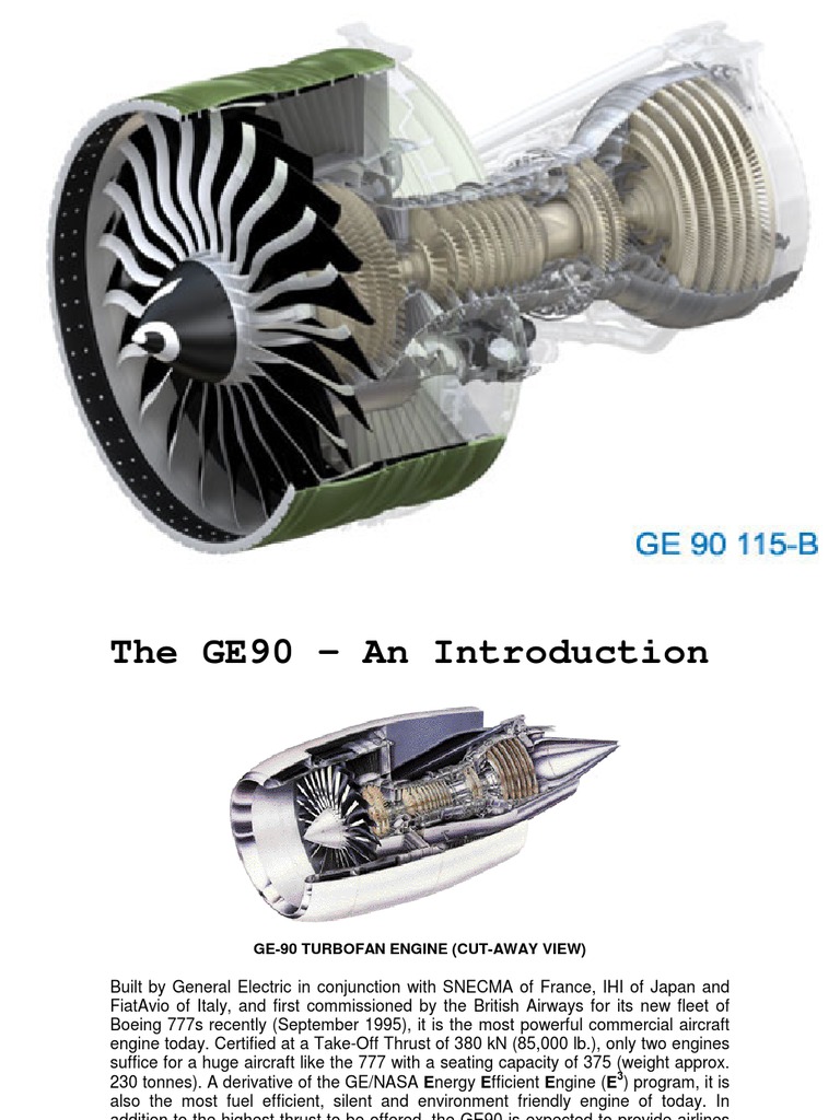 GE90 Engine Data With 3D Cutaway | PDF