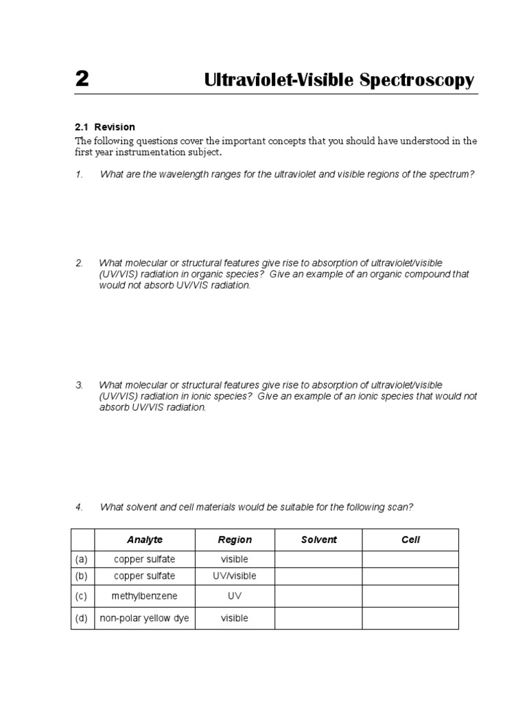 2 - UV-VIS - Take Home Exam, Num5 | PDF | Ultraviolet–Visible ...