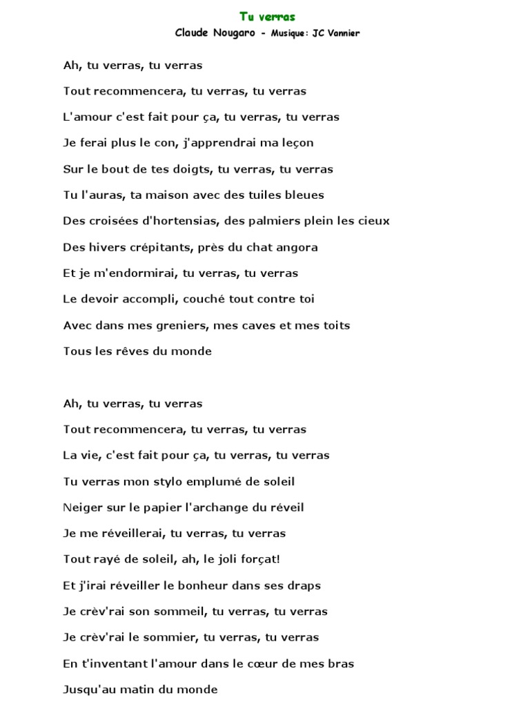 Tu Verras Accords | PDF | Poésie